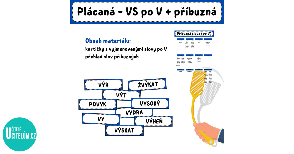 PLÁCANÁ - vyjmenovaná slova po V + příbuzná - Český jazyk | UčiteléUčitelům.cz